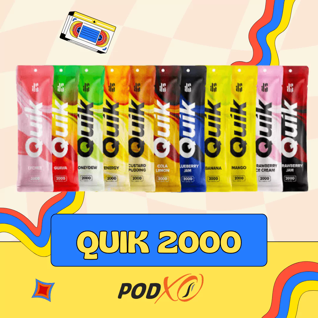 quik 2000 พอตบุหรี่ไฟฟ้าสุดคุ้มค่า ใช้งานง่ายพกพาได้สะดวก - PodXO