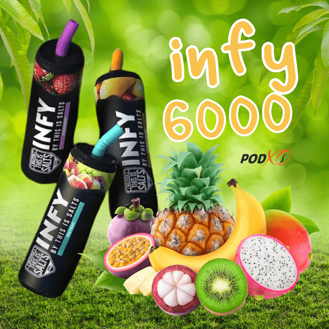 พอตใช้แล้วทิ้งดีไซน์สุดเก๋ infy 6000 ใช้งานง่าย คุณภาพวางใจได้ - PodXO